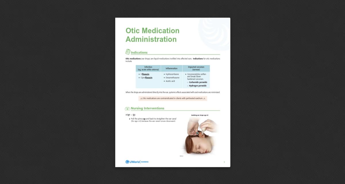 Nursing UGuide – Otic Medication Administration